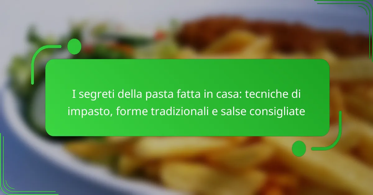 I segreti della pasta fatta in casa: tecniche di impasto, forme ...